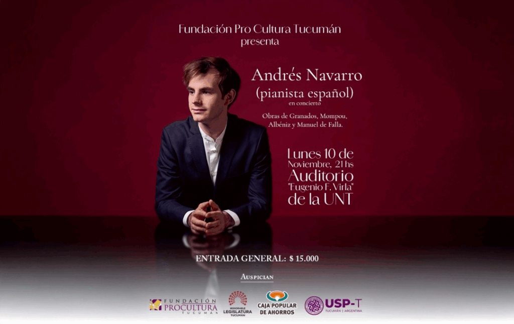 RECITAL DE PIANO DE ANDRES NAVARRO – 10/11/2025 – 21.00hs – Centro ...